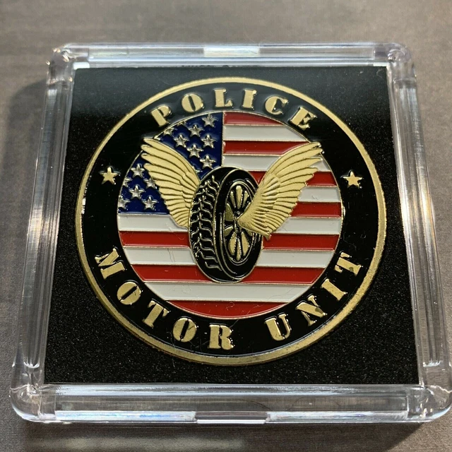 POLICE MOTOR UNIT - Police Challenge Coin - Includes 2x2 Protective ...