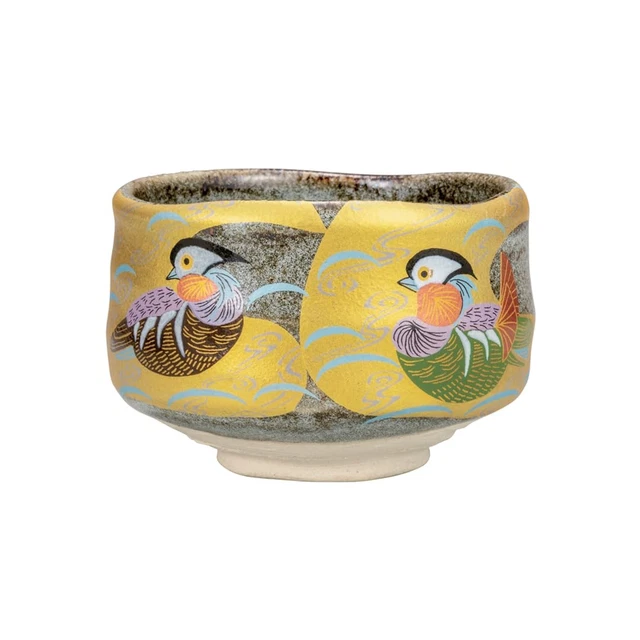 BOL MATCHA CHAWAN Kutani Yaki Ware Wataya et Mathawan Kinya Oshidori ...