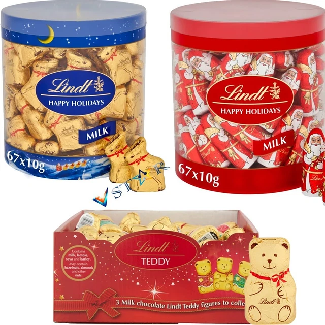 LINDT SANTA, REINDEER, Teddy Mini Milk Chocolate 10g xmas Kids treat 10 ...