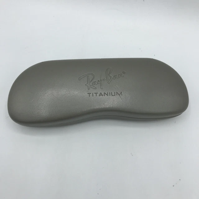 VINTAGE RAY BAN Titanium Clamshell Hard Case Gray Silver Eyeglass ...
