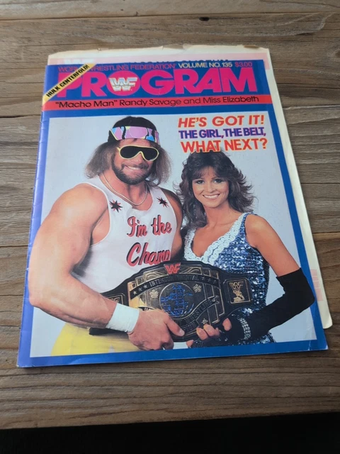 WWF PROGRAM 135 Wrestling WCW WWE 1986 Magazine Macho Man Randy Savage ...