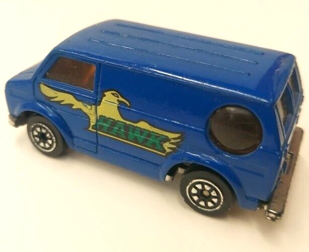BEDFORD HAWK DESIGN Toy Blue Van made in Hong Kong Playworn Diecast ...