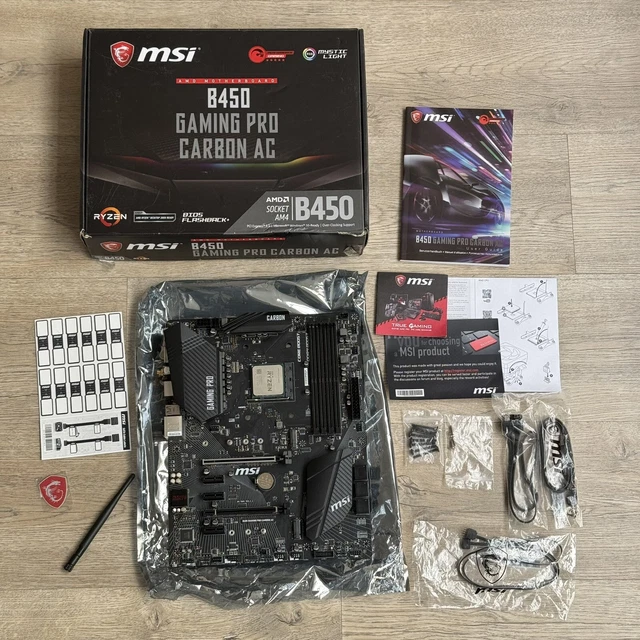 MSI B450 GAMING Pro Carbon AC AMD Motherboard - AM4 Socket With Ryzen 5 2600 X £20.06 - PicClick UK