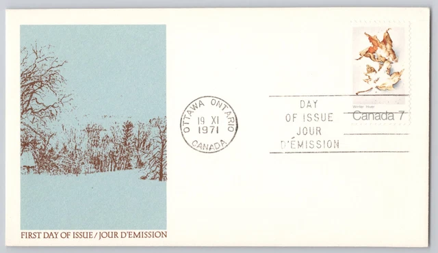 OTTAWA, ONTARIO CANADA 7 'Winter Hiver' First Day of Issue, 1971 7c $7. ...