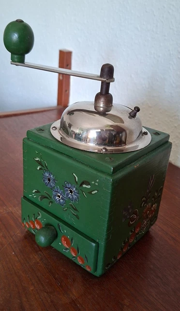 VINTAGE RARE GERMAN Hand-Painted Coffee Grinder – 1950s Folk Art Style ...