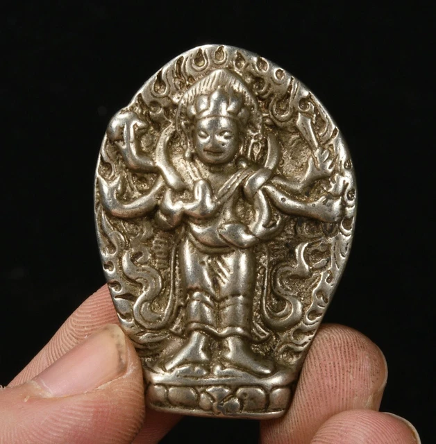 1,5 POUCES VIEUX tibétain argent diamant dojefamo Buddha EUR 36,00 - PicClick FR