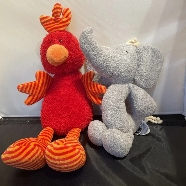 JELLYCAT X2 ELEPHANT Rattle And Rattily Rooster £13.00 - PicClick UK