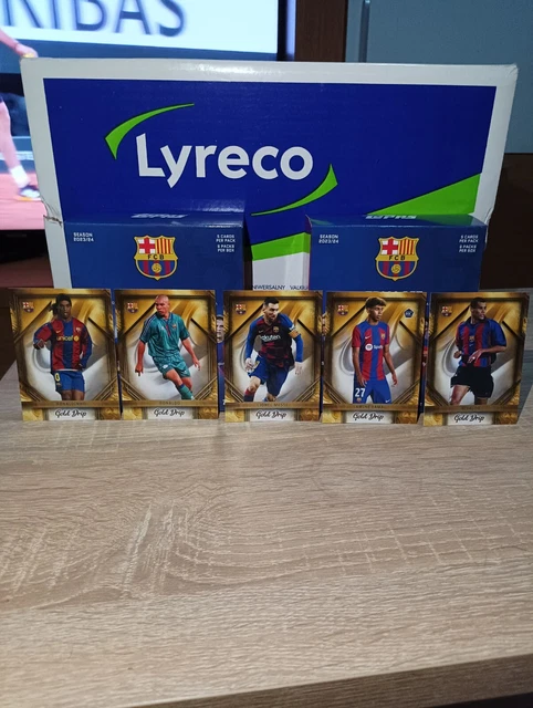 LIONEL MESSI LAMINE Yamal Gold Drip Pack 5Cards Topps FC Barcelona Team ...