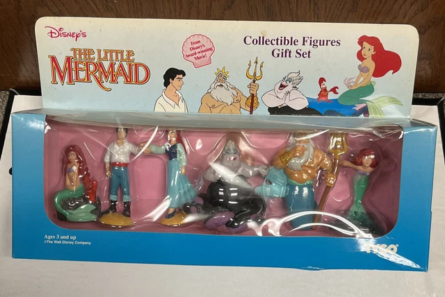 DISNEY LITTLE MERMAID Collectible Figures Gift Set Tyco 6 Figure Set ...