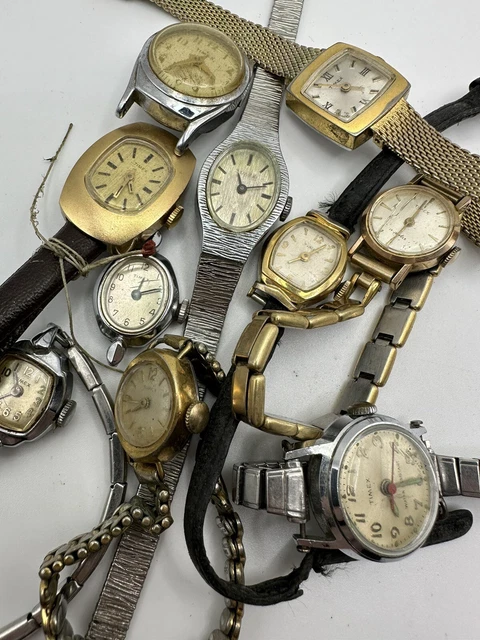 LOT OF 10 Broken Timex Ladies Mechanical Wind Watches Lot Project ...