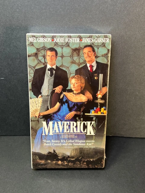 “MAVERICK” 1994 (VHS) Mel Gibson Jody Foster James Garner Factory ...