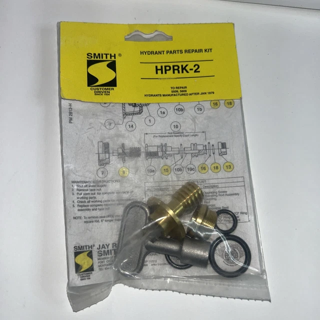 JAY R. SMITH MFG. CO HPRK-2 Hydrant Repair Kit 20RG94 $59.99 - PicClick