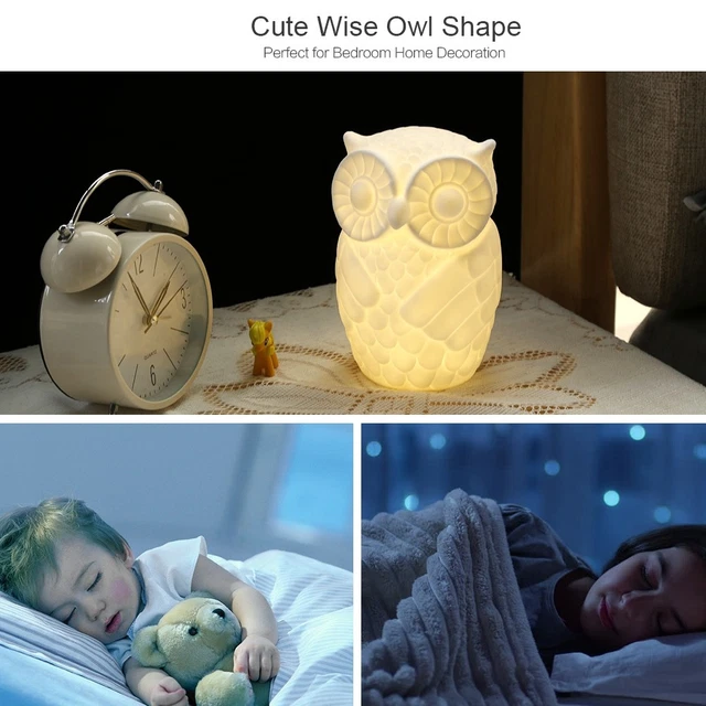 NOVELTY OWL LED Night Lamp Wireless Table Light For Bedroom Home ...