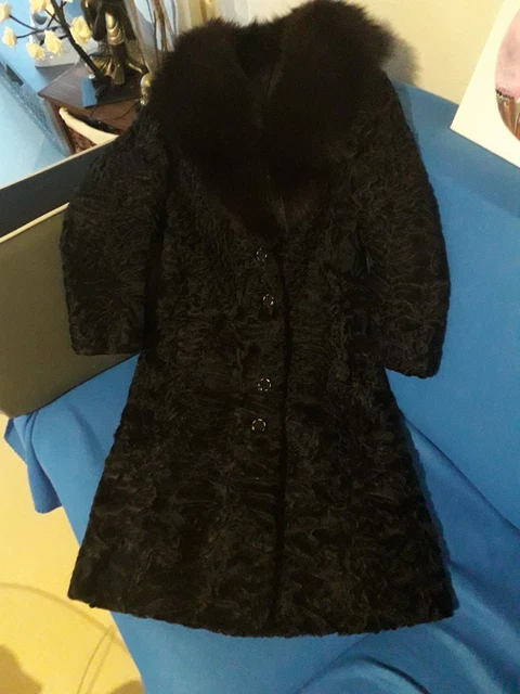 MANTEAU ASTRAKAN 36 , Col Vraie Fourrure 🤩 EUR 90,00 - PicClick FR