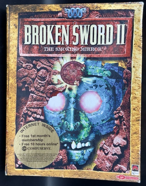 BROKEN SWORD II 2 The Smoking Mirror PC 2-CD BIG BOX -BOX WATER DAMAGE ...