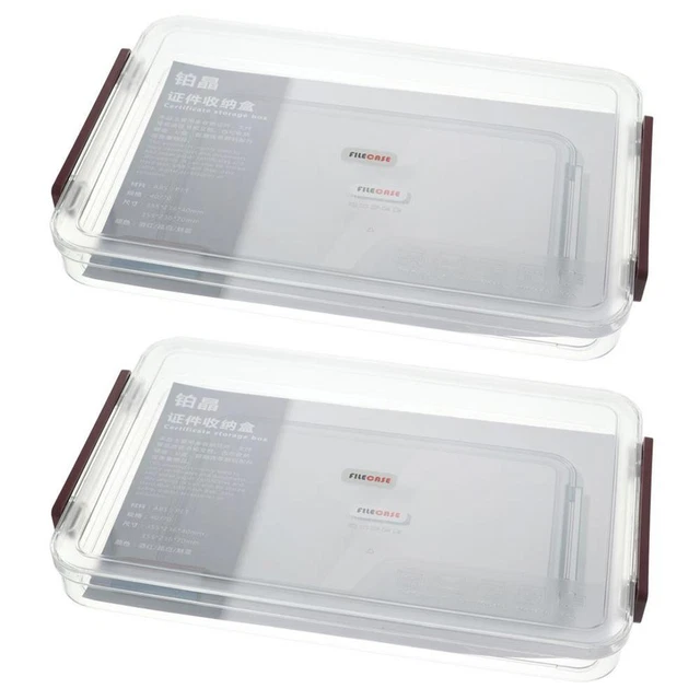 CLEAR PLASTIC FILE Box A4 Stackable Storage Box Paper Organizer $35.66 ...