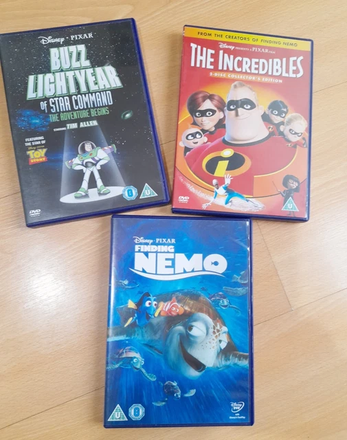 DISNEY BUZZ LIGHTYEAR The Incredibles & Finding Nemo dvd movies - 3 ...