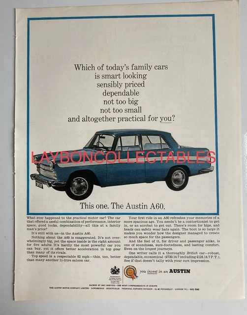 AUSTIN A60 ADVERTISEMENT Magazine Advert AD 1960’s £3.50 - PicClick UK