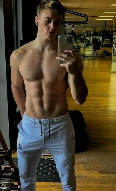 Shirtless Male Hunk Work Out Beefcake Gym Jock Sweats Dude Photo 4x6