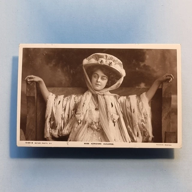 EDWARDIAN ACTRESS POSTCARD 1908 Real Photo Miss Adreienne Augarde Alluring Fur £7.95 - PicClick UK