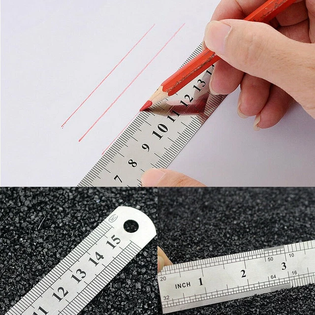 6 INCH / 15 cm Stainless Steel Metal Straight Ruler Precision Scale ...
