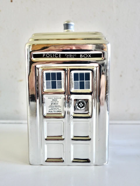 DOCTOR WHO 50TH Anniversary Silver Ceramic Tardis Money Box Bank ( Zeon ...