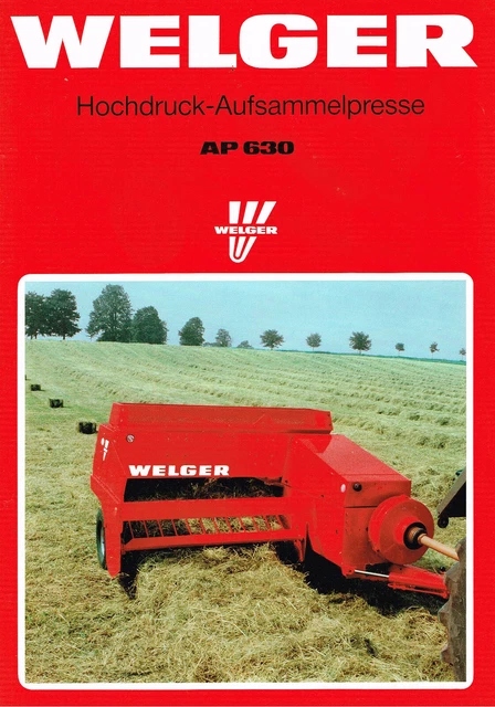 WELGER AP 630 Hochdruck-Aufsammelpresse Prospekt mit Technischen Daten ...