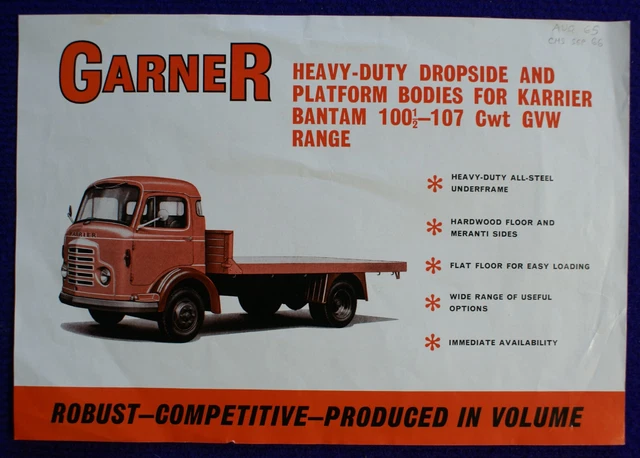 GARNER DROPSIDE PLATFORM Bodies Truck Lorry Data Specification Brochure ...