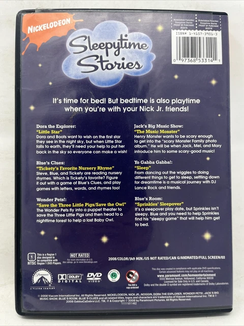 NICK JR. FAVORITES: Sleepytime Stories (DVD, 2008) Free Canadian ...
