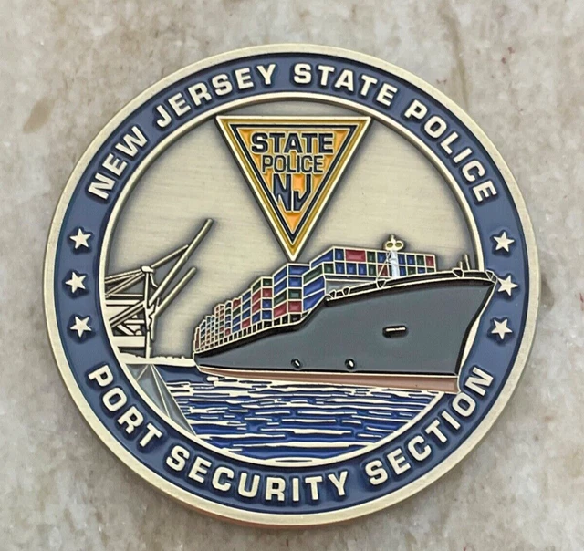 NEW JERSEY STATE Police Port Security Section Challenge Coin 2 Inch $19 ...