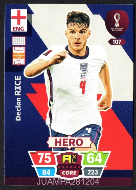 DECLAN RICE #107 England Cromo Card Fifa World Cup Qatar 2022 Panini ...