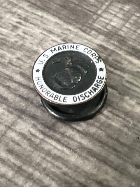 WW2 USMC MARINE Corps Honorable Discharge Lapel Pin Button Back ...