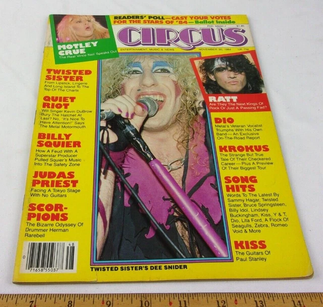 MOTLEY CRUE TWISTED Sister Quiet Riot RATT KISS Scorpions CIRCUS ...