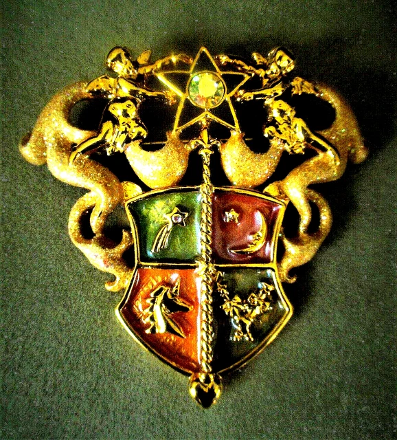 VINTAGE CA.2000 KIRK'S FOLLY MAGIC MAGIC CREST BROOCH - NEW YORK $47.50 ...