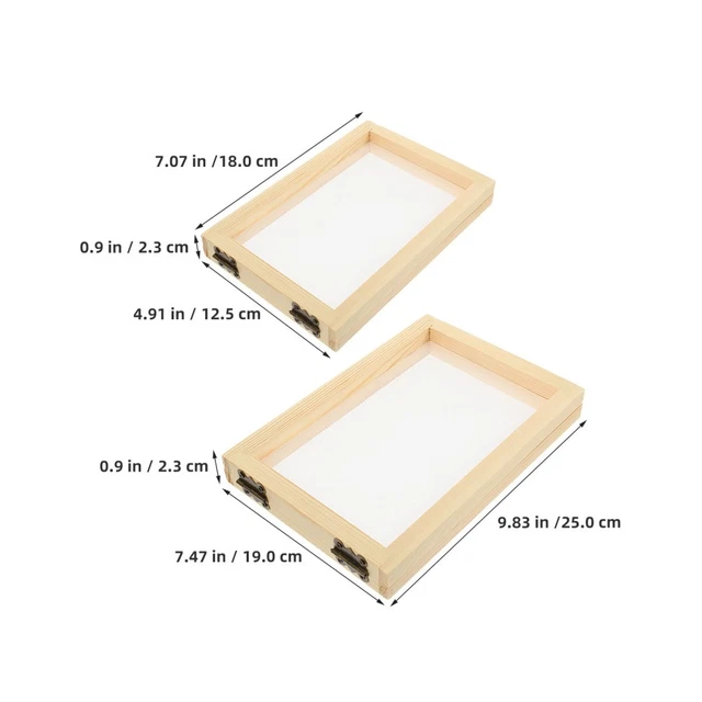 4 PCS NATURAL Wood Frame Kit For Paper Making Deckle Mold Mesh Screen ...