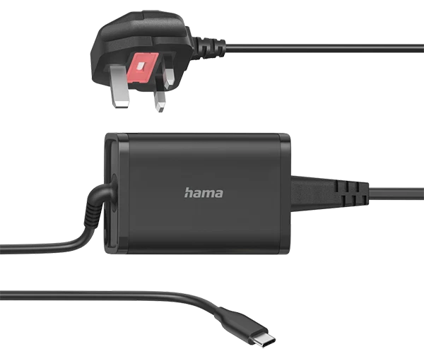 HAMA UNIVERSAL USB-C Laptop Notebook PSU Power Delivery 5-20V/65W Mains ...