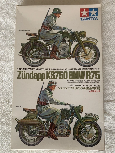 RARE TAMIYA MODEL Kit Bmw R75 Zundapp Ks750 German Military Motorcycle ...