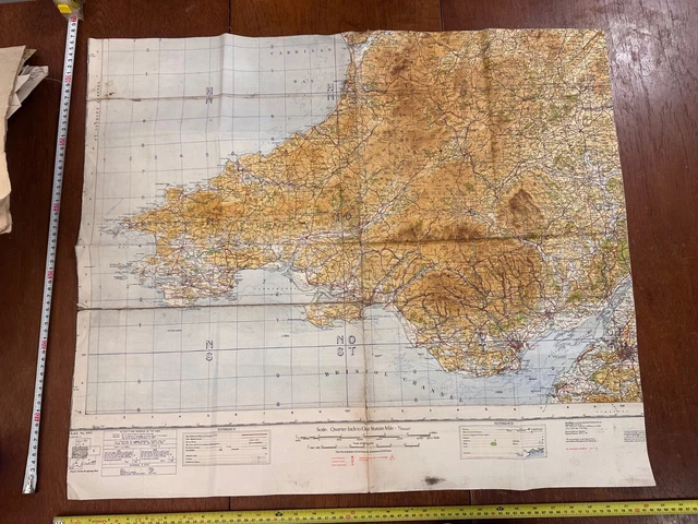 ORIGINAL WW2 BRITISH Army RAF Navy Base Map of South Wales - Cardiff ...