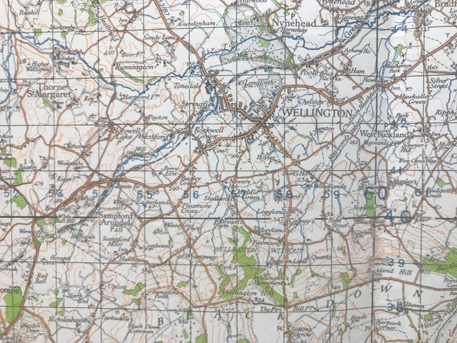 OLD VINTAGE CHARD and Axminster Devon Map 1941 War Revision OS Sheet ...