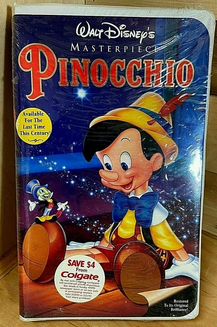 WALT DISNEY'S MASTERPIECE PINOCCHIO (VHS, 1993) #239 White Case, New ...