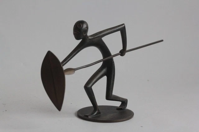 FRANZ HAGENAUER VIENNESE Bronze African Hunter WHW Austria (62159) $569 ...