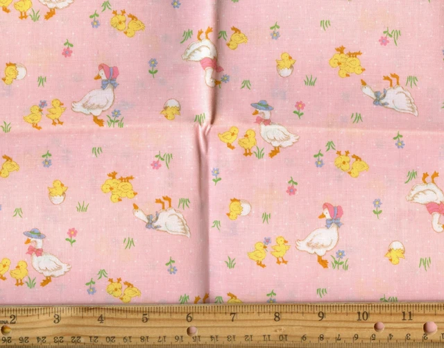 VINTAGE COTTON FABRIC RARE Jemima Puddle Duck Peter Rabbit Beatrix ...