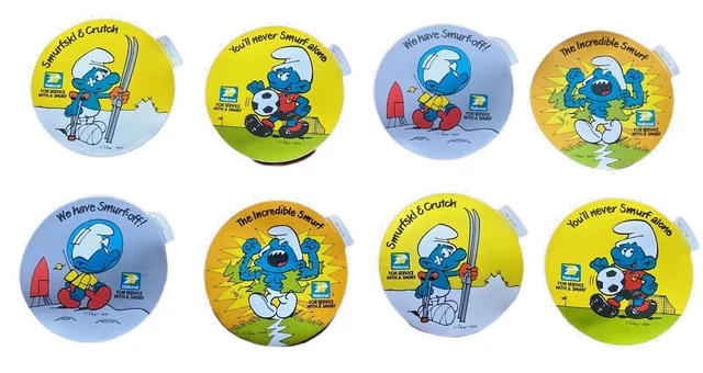 PEYO SMURF RARE 1970's National Petrol Car Sticker Bundle Vintage x 8 ...