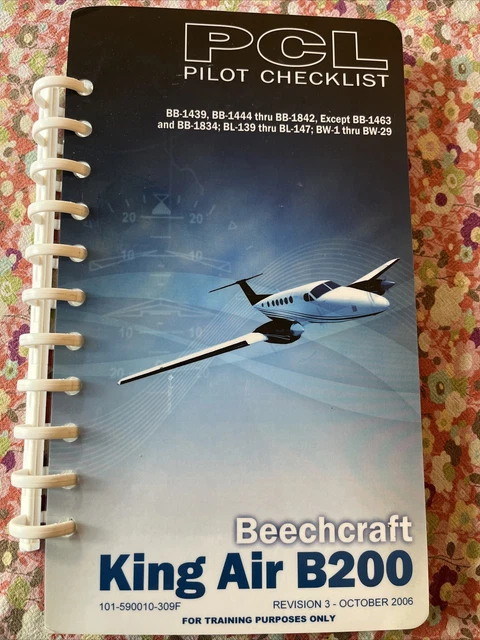 PILOT CHECKLIST FOR Beechcraft King Air B200 - October 2006 £45.00 ...