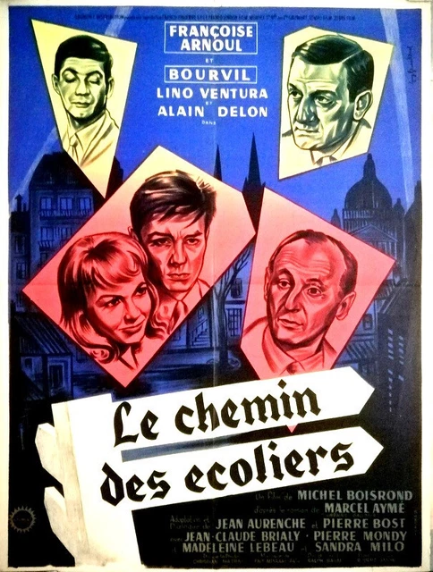 ALAIN DELON BOURVIL LinoVentura F Arnoul LE CHEMIN DES ECOLIERS 1959 ...