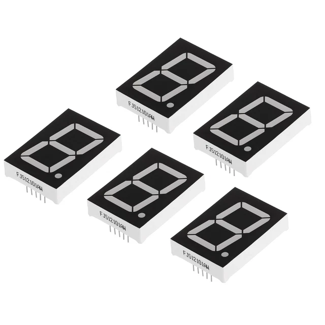 5pcs Common Cathode 7 Segment 10 Pin 1 Digit 6v Led Display Digital 1497