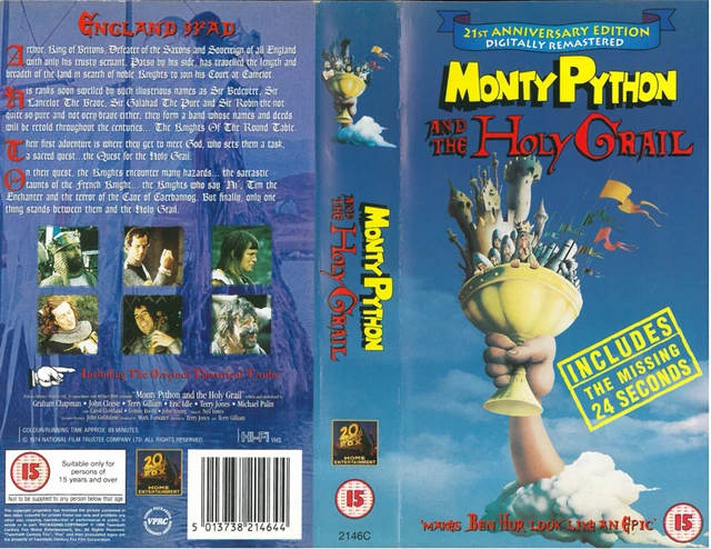 MONTY PYTHON AND The Holy Grail (1974 VHS, 20th Century Fox 2146C) £7. ...