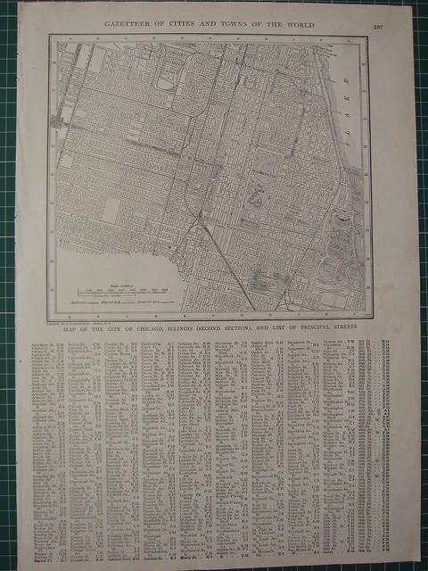 1926 MAPPA ~ Chicago Città Plan Principali Streets Washington Parco ...