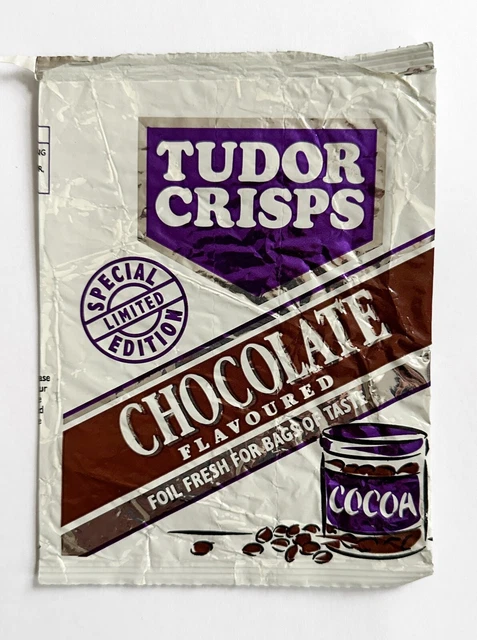 VINTAGE CRISP PACKET Tudor Crisps Chocolate Flavour Limited Edition ...