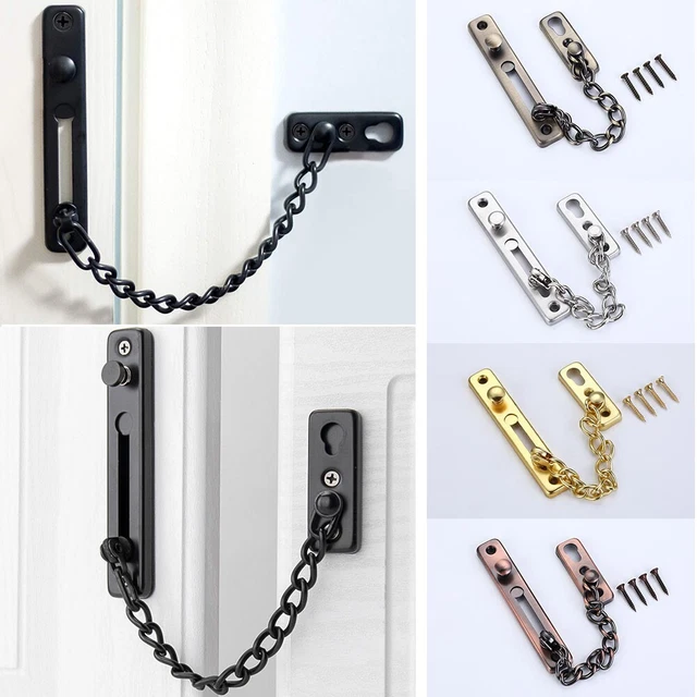 SECURITY STEEL DOOR Chain Guard Latch Lock with Spring Anti-Theft Press ...